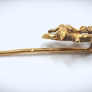 18K Solid Gold Art Nouveau Pin Genuine Period Piece Rare Antique Fine ...