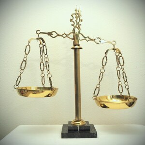 Large and Beautiful Antique Brass Italian Balance Scale With a Double ...