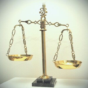 Large and Beautiful Antique Brass Italian Balance Scale With a Double ...