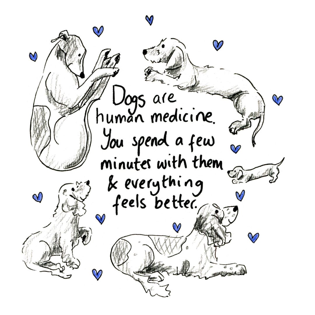 Digital Dogs Are Medicine Quote Art, A5 Size - Etsy