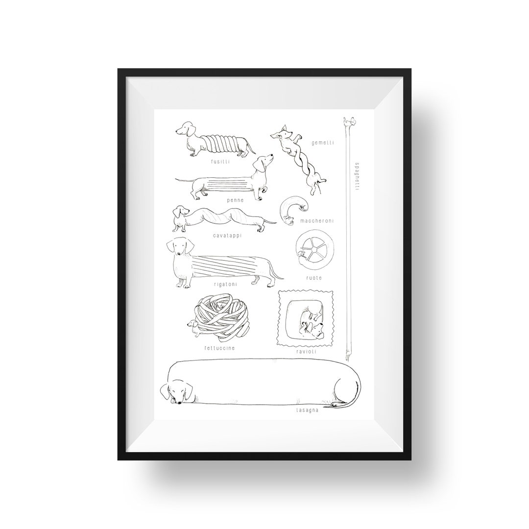 Pasta Dogs, Digital Print - Etsy