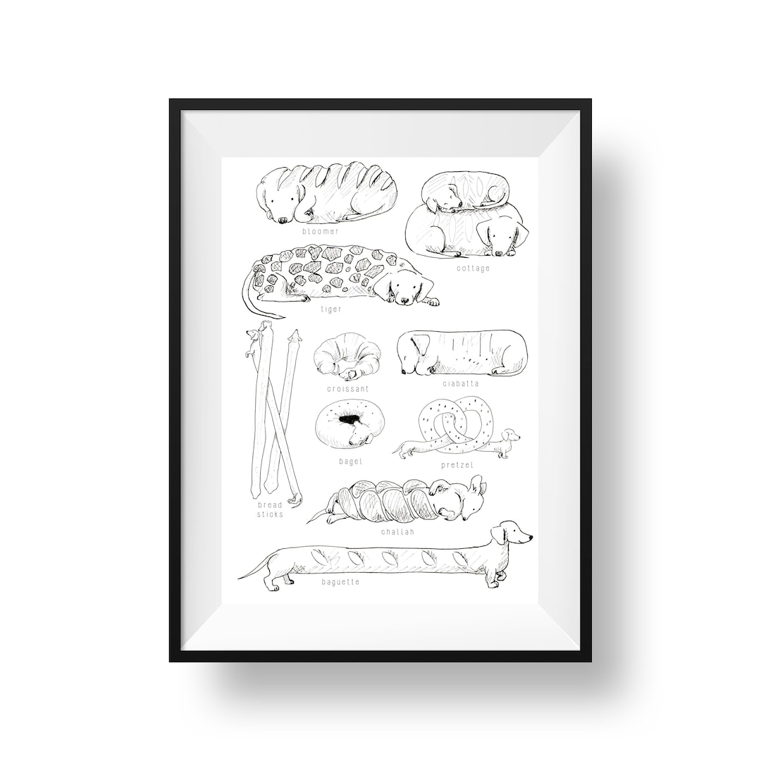 Bread Dogs, A4 Print - Etsy