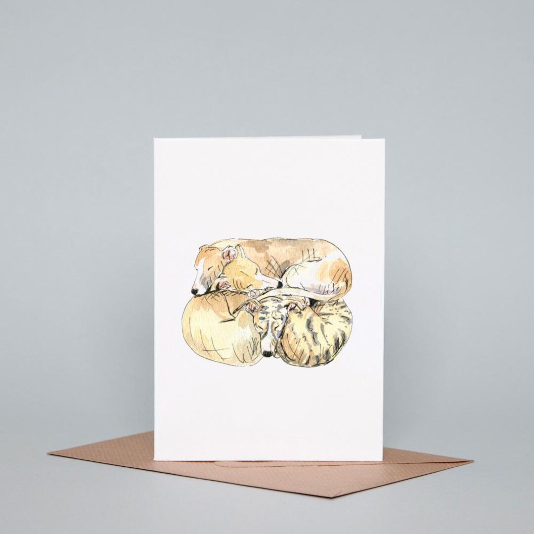 Whippet Hugs Greeting Card - Etsy