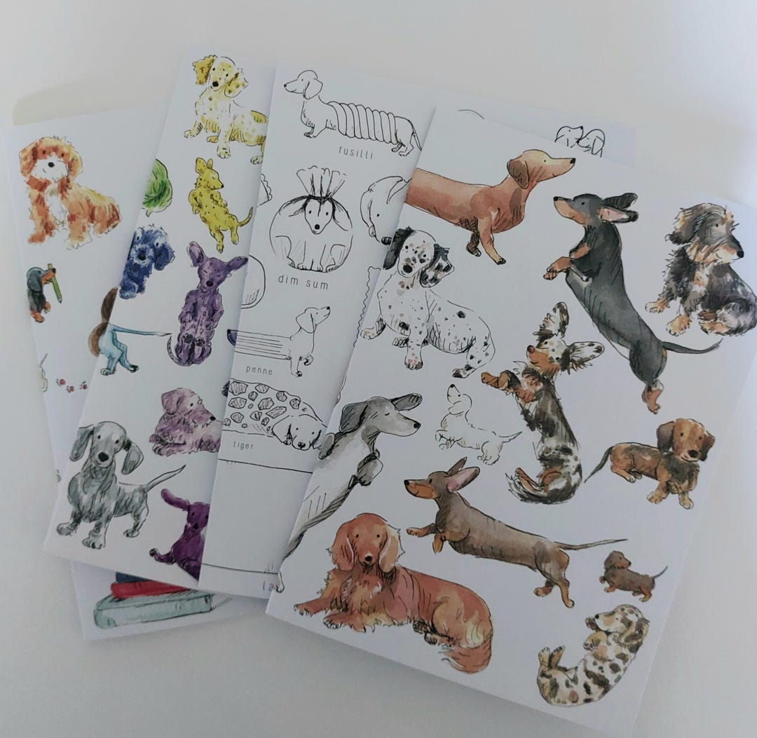 The Set of 4 Dog & Dachshund A5 Lined Notebooks - Etsy