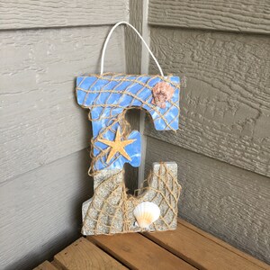 Beach Theme Wood Letter Coastal Decor Ocean Bathroom - Etsy