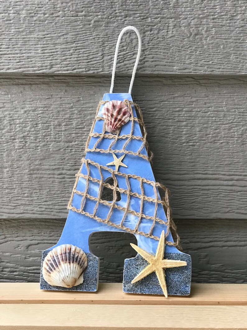 Beach Theme Wood Letter Coastal Decor Ocean Bathroom - Etsy