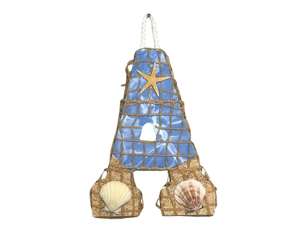 Beach Theme Wood Letter Coastal Decor Ocean Bathroom Family Initial ...