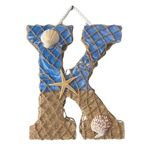 Beach Theme Wood Letter Coastal Decor Ocean Bathroom Family Initial ...