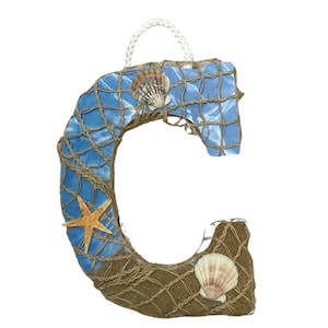 Beach Theme Wood Letter Coastal Decor Ocean Bathroom Family Initial ...