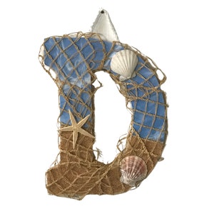 Beach Theme Wood Letter Coastal Decor Ocean Bathroom Family Initial ...