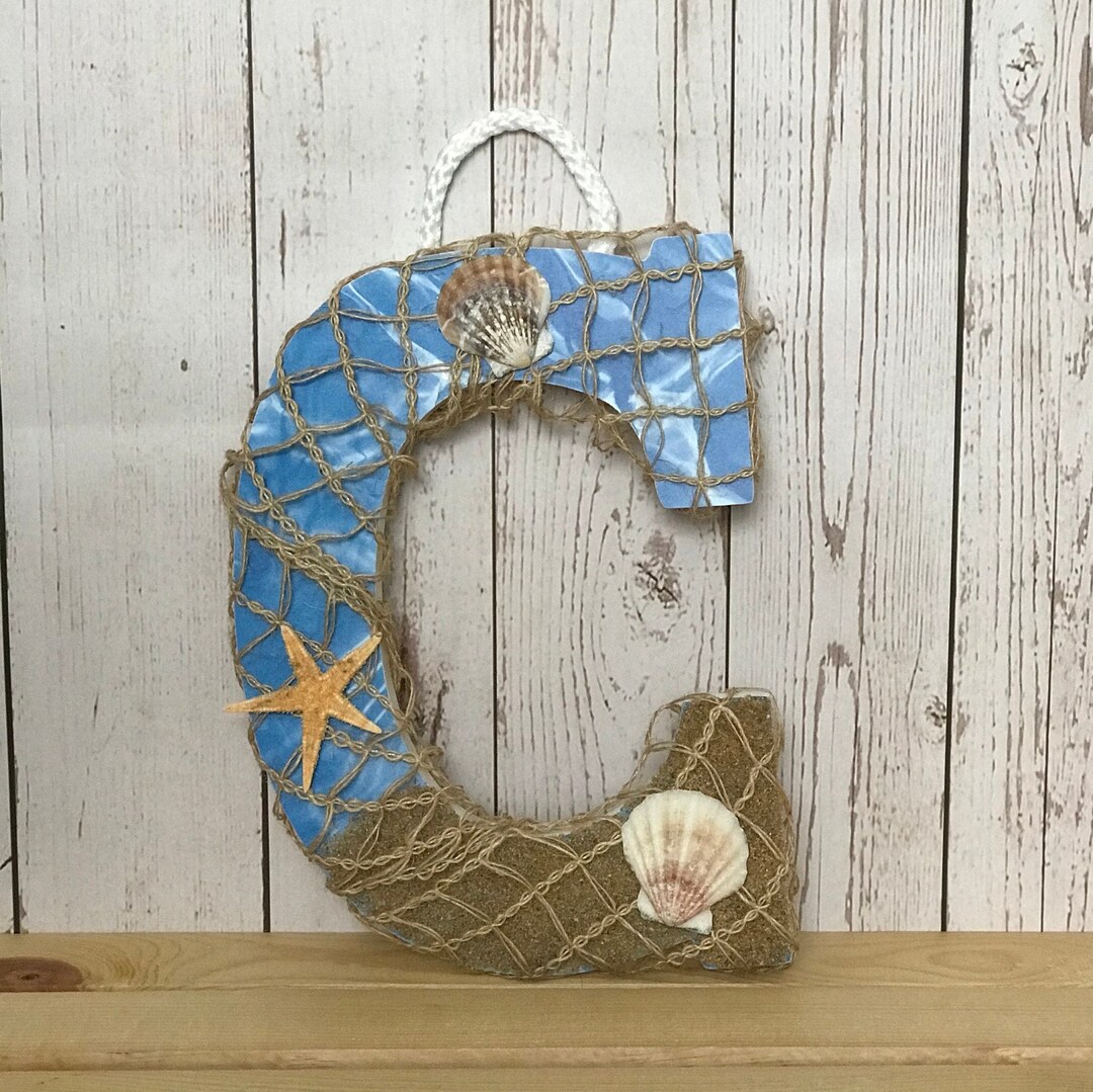 Beach Theme Wood Letter Coastal Decor Ocean Bathroom - Etsy