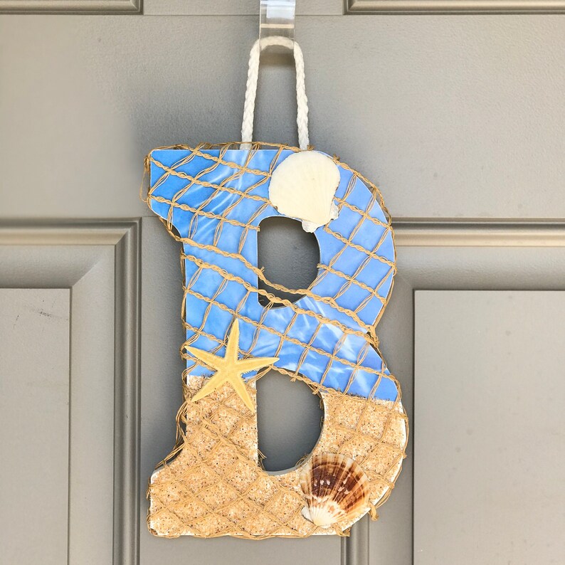 Beach Theme Wood Letter Coastal Decor Ocean Bathroom - Etsy