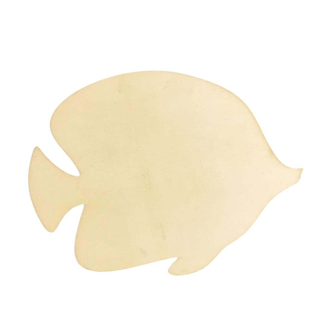 5 Inch Flounder Fish Shape Wood Cutout Unfinished Wood Cutout Craft ...