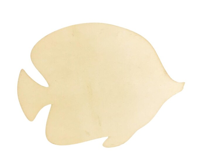 5 Inch Flounder Fish Shape Wood Cutout | Unfinished Wood Cutout Craft ...