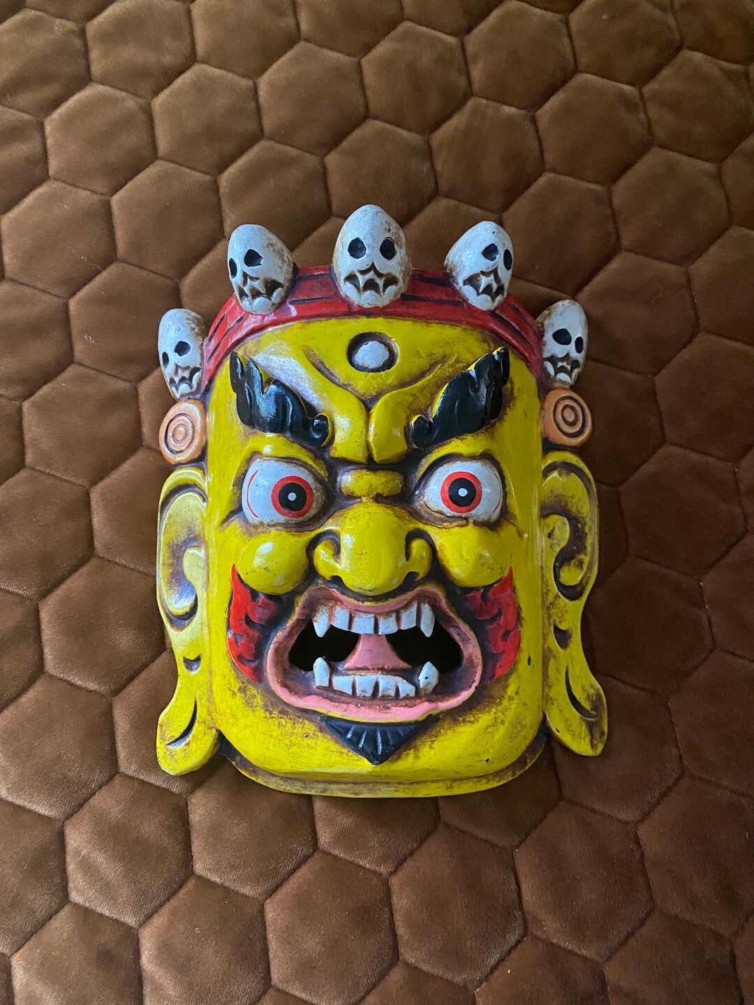 Tibetan Wooden Mask Wall Hanger OOAK - Etsy