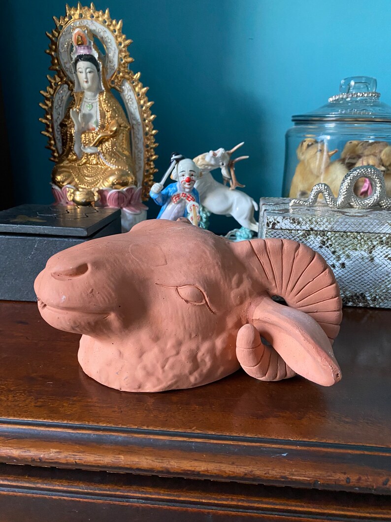 Ram Clay Figure Wall Hanger Marked Mexico - Etsy