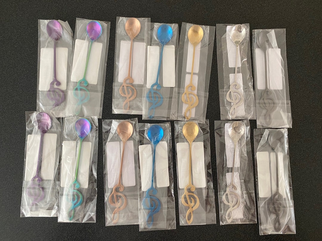 Lot of 14 Musical Ice Cream Spoons Assorted Colors in Bright Shiny ...