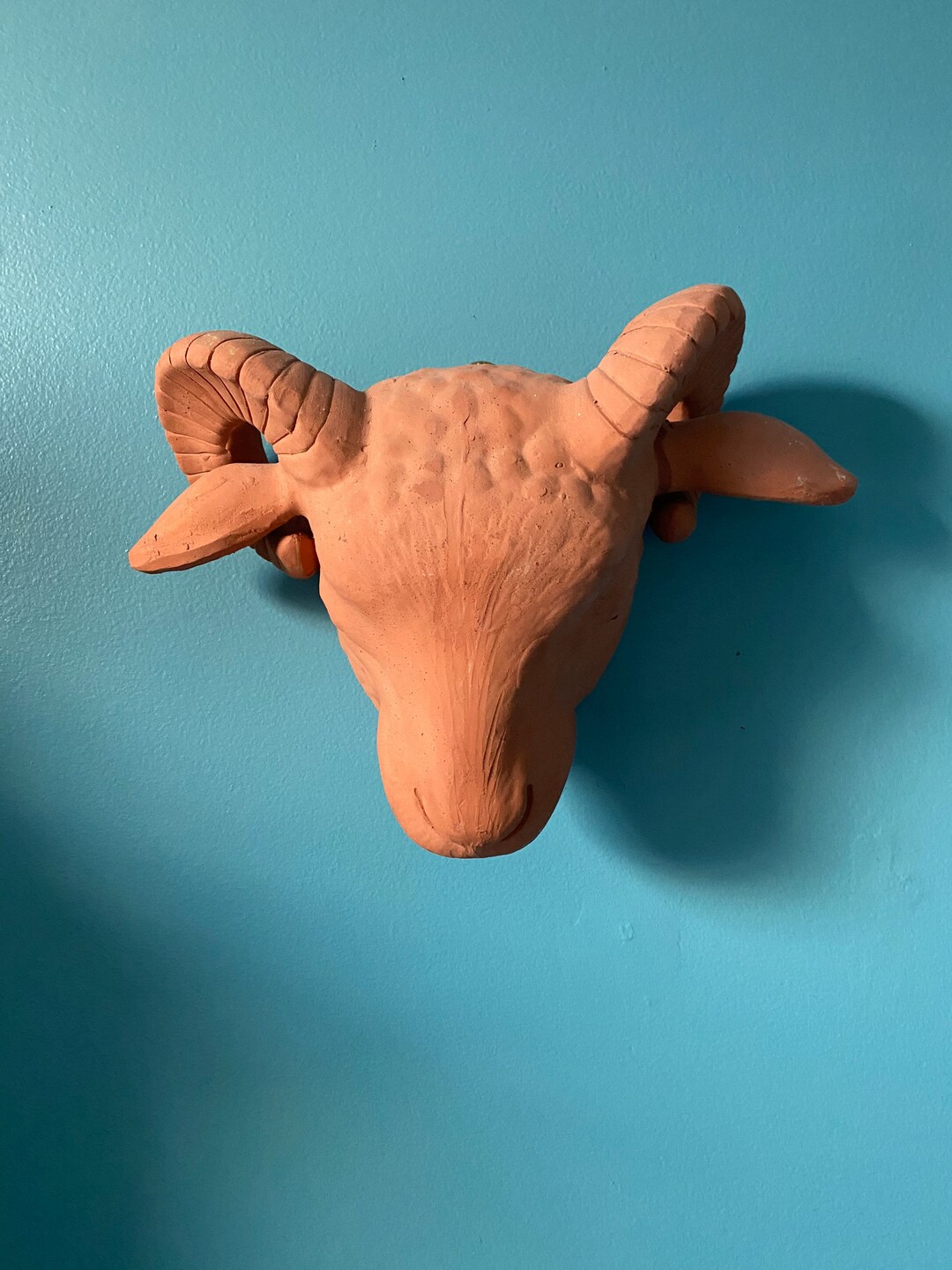 Ram Clay Figure Wall Hanger Marked Mexico - Etsy