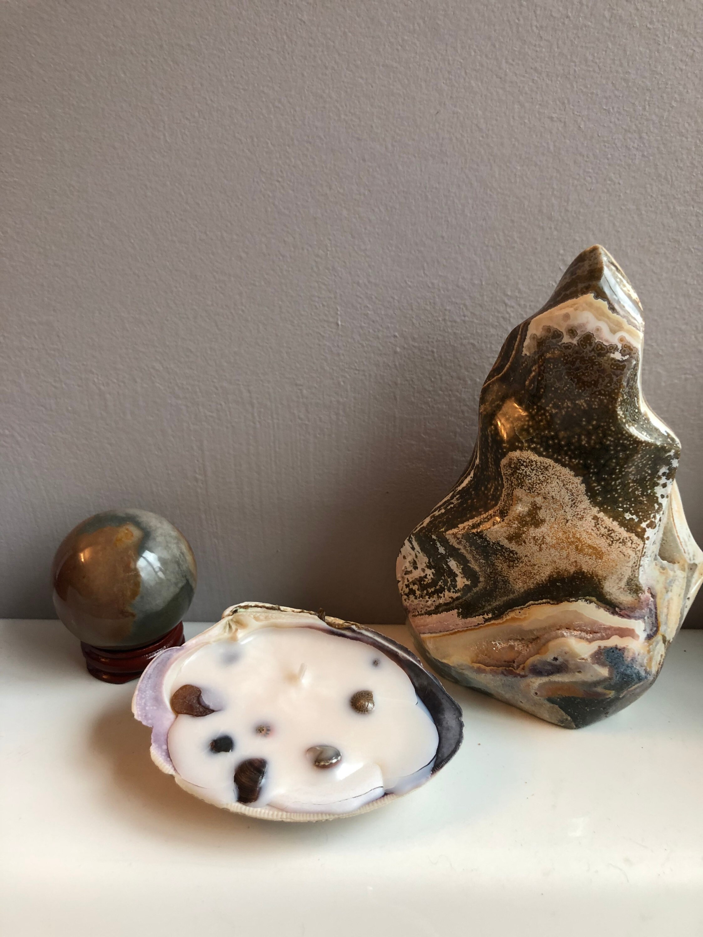 Handmade clamshell tea light candle w/ Authentic Hamptons long island ...