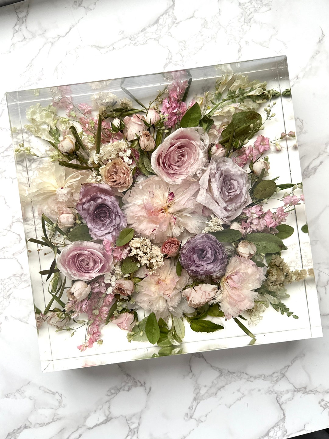 30cm Freestanding Square Plaque, Keepsake, Wedding, Funeral, Flower ...