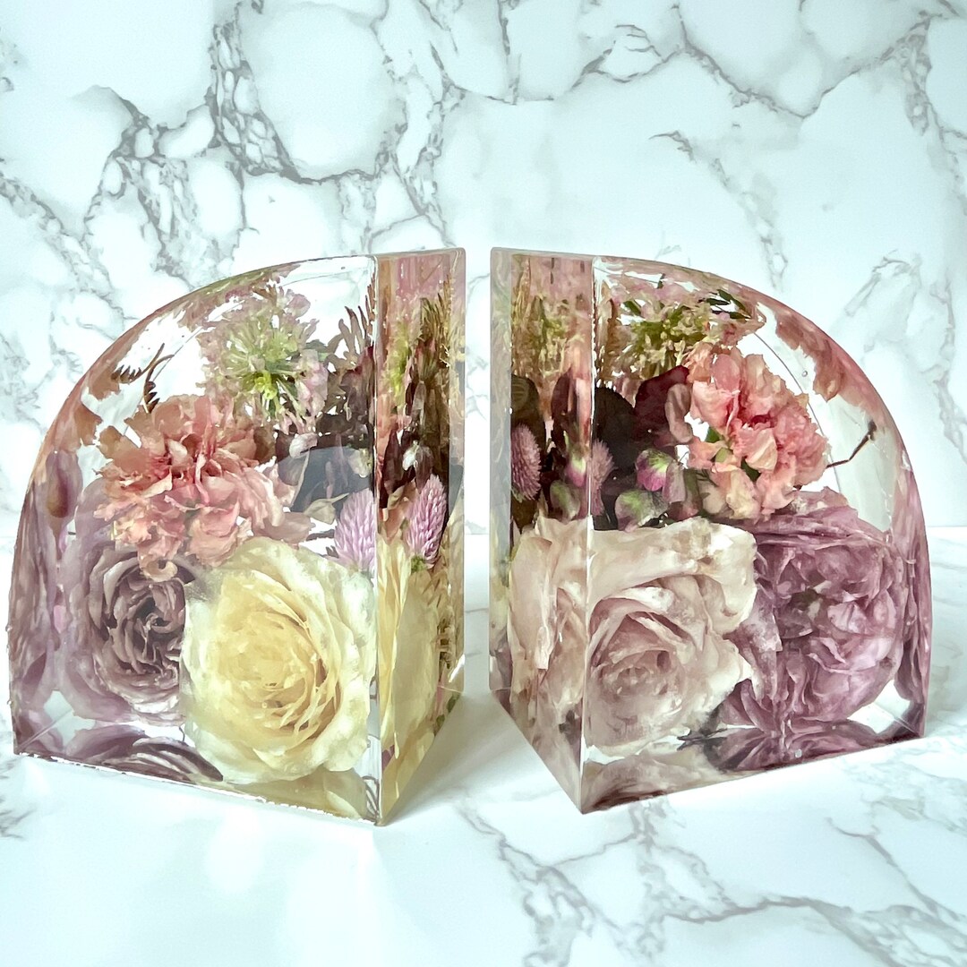 12cm Resin Bookends for Floral Preservation, Wedding Gift, Memorial ...