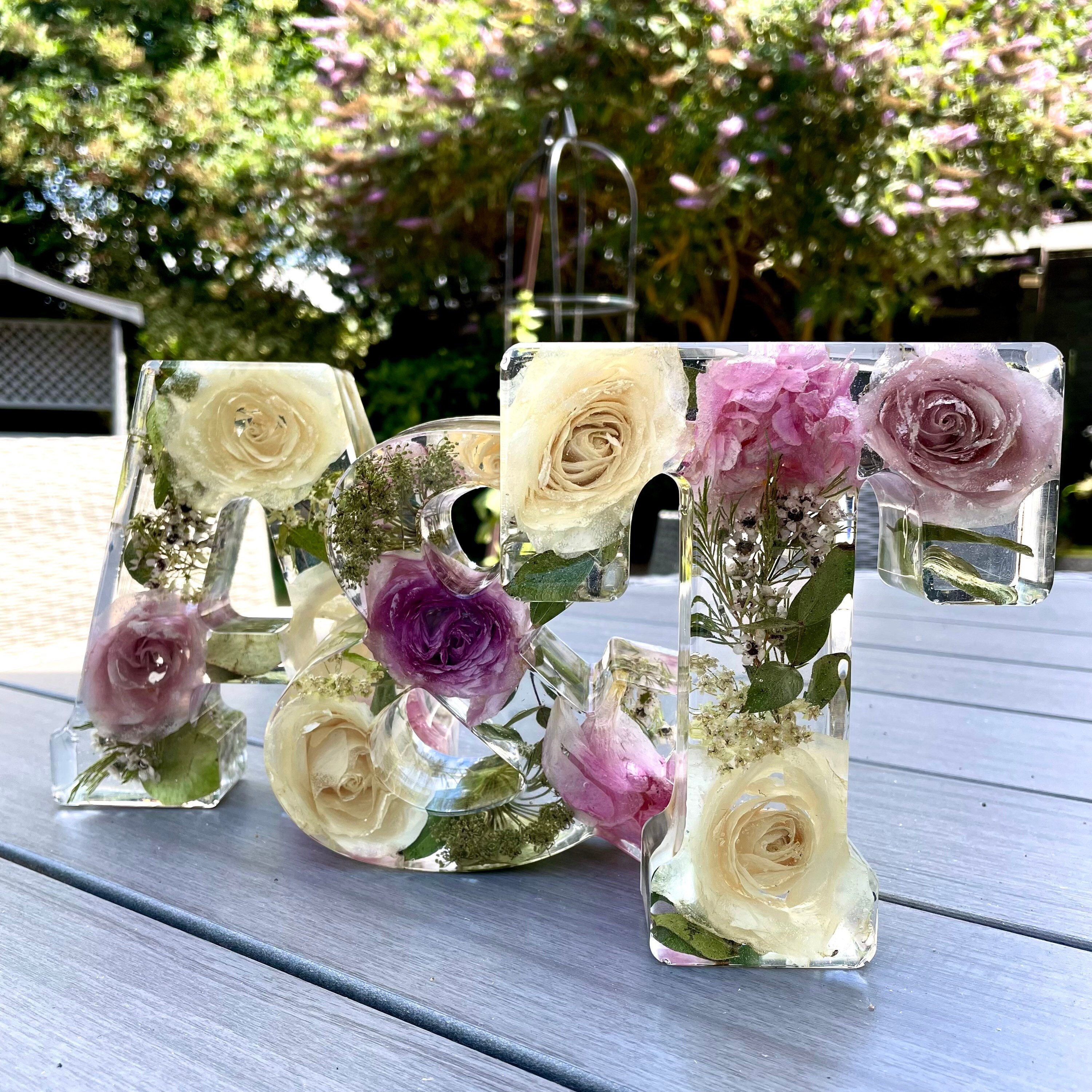 16cm Freestanding Initial/letter Flower Preservation Wedding - Etsy UK