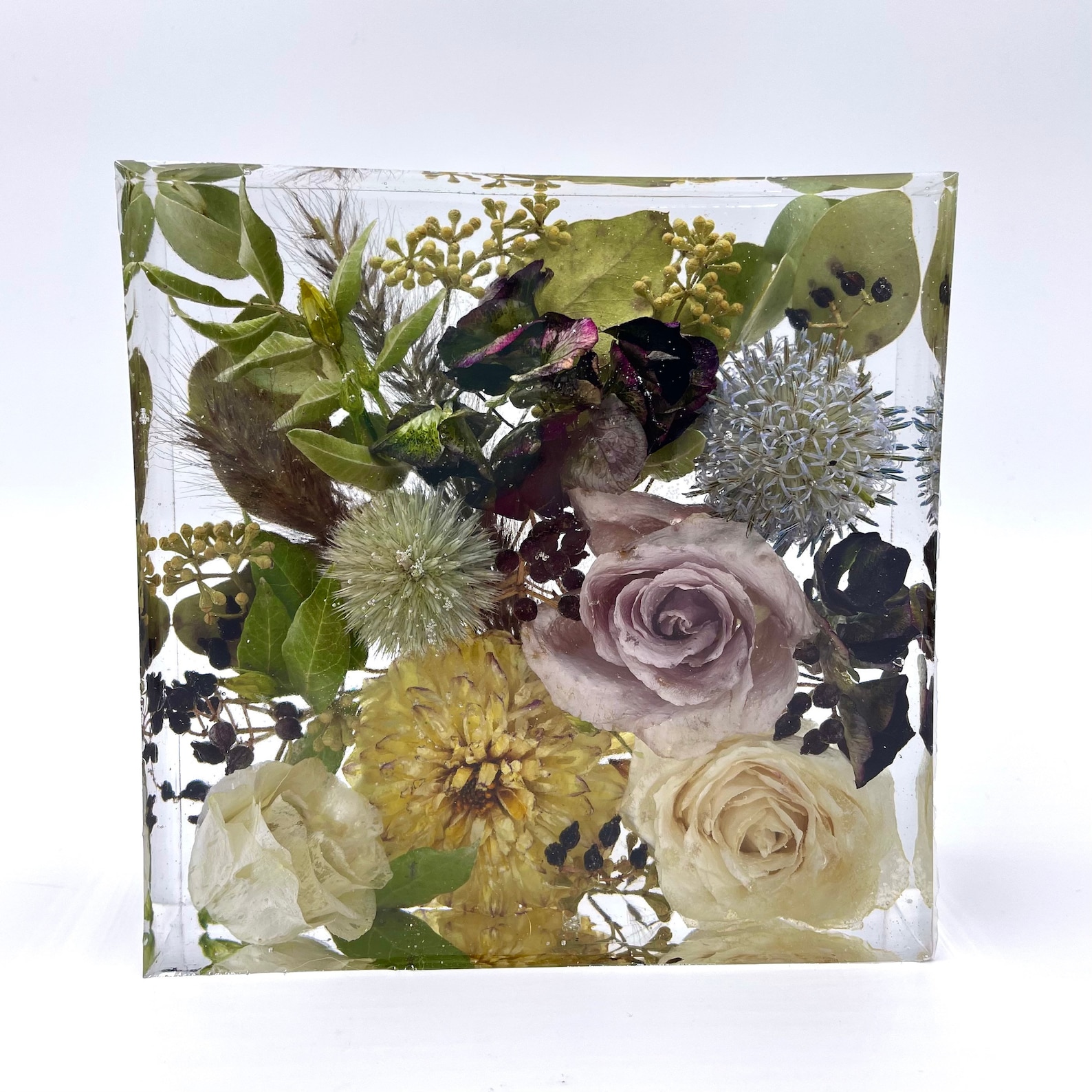 15cm Freestanding Square Plaque, Keepsake, Wedding, Funeral, Flower ...
