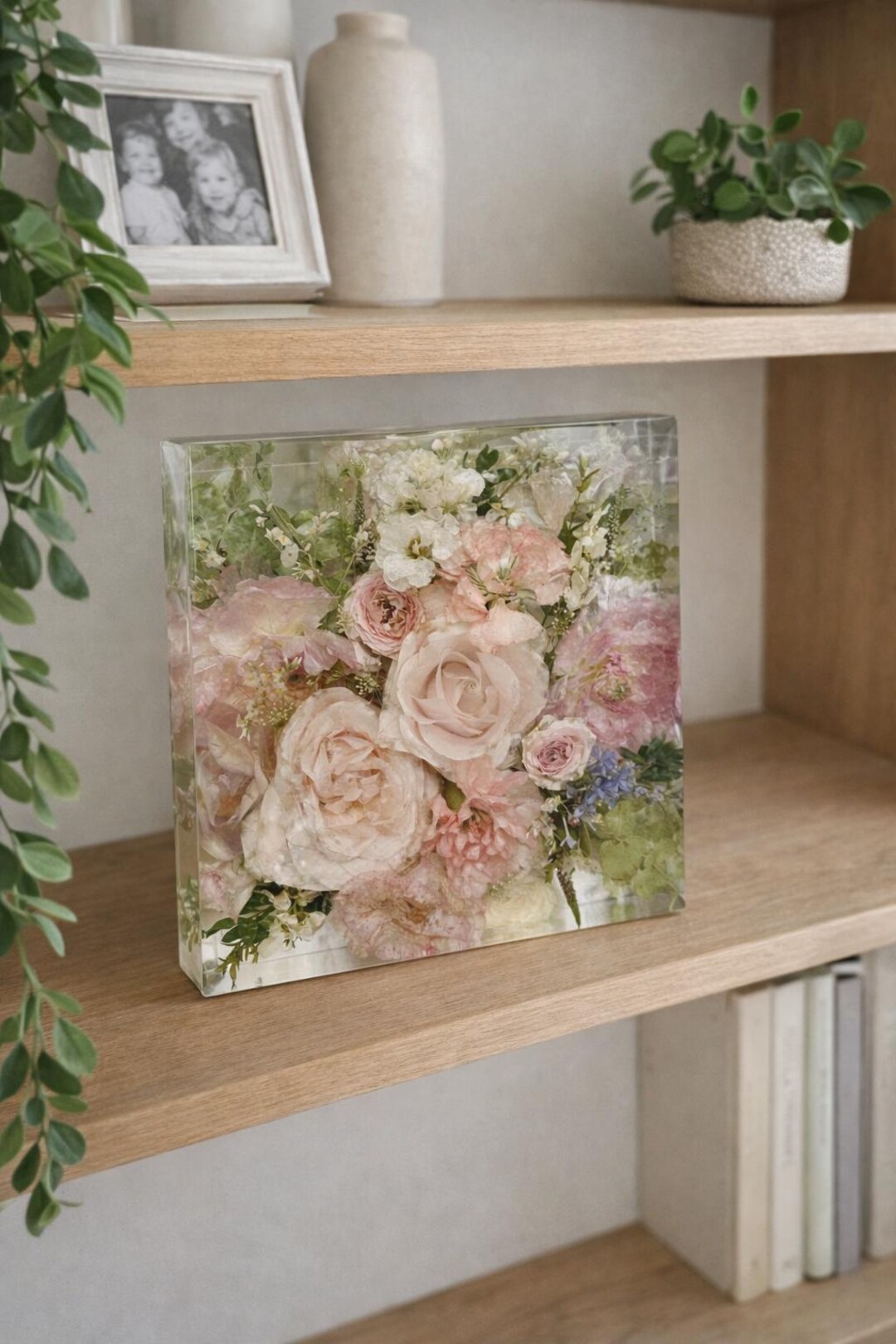 20cm Freestanding Square Plaque, Keepsake, Wedding, Funeral, Flower ...