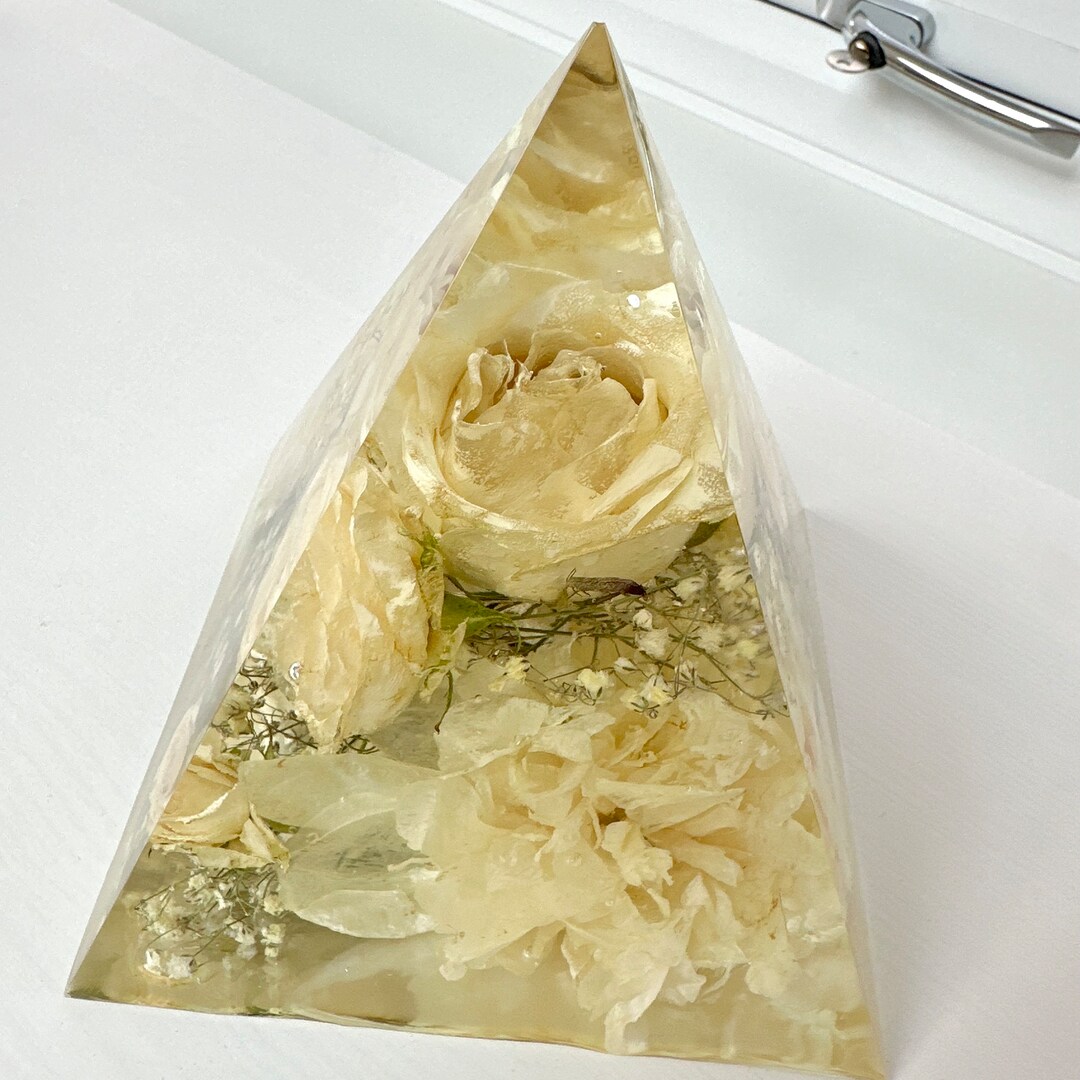 16cm large resin pyramid. memorial, wedding, funeral flowers, flower ...