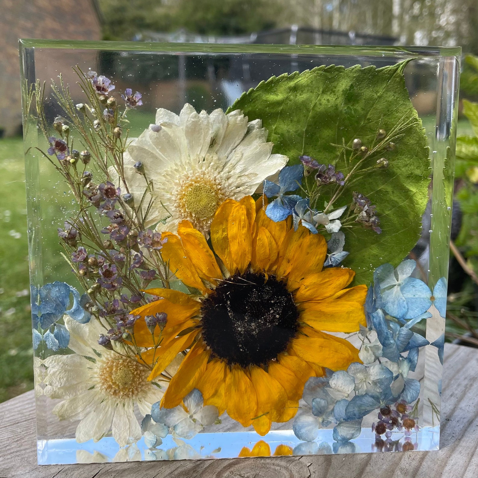 15cm Freestanding Square Plaque, Keepsake, Wedding, Funeral, Flower ...