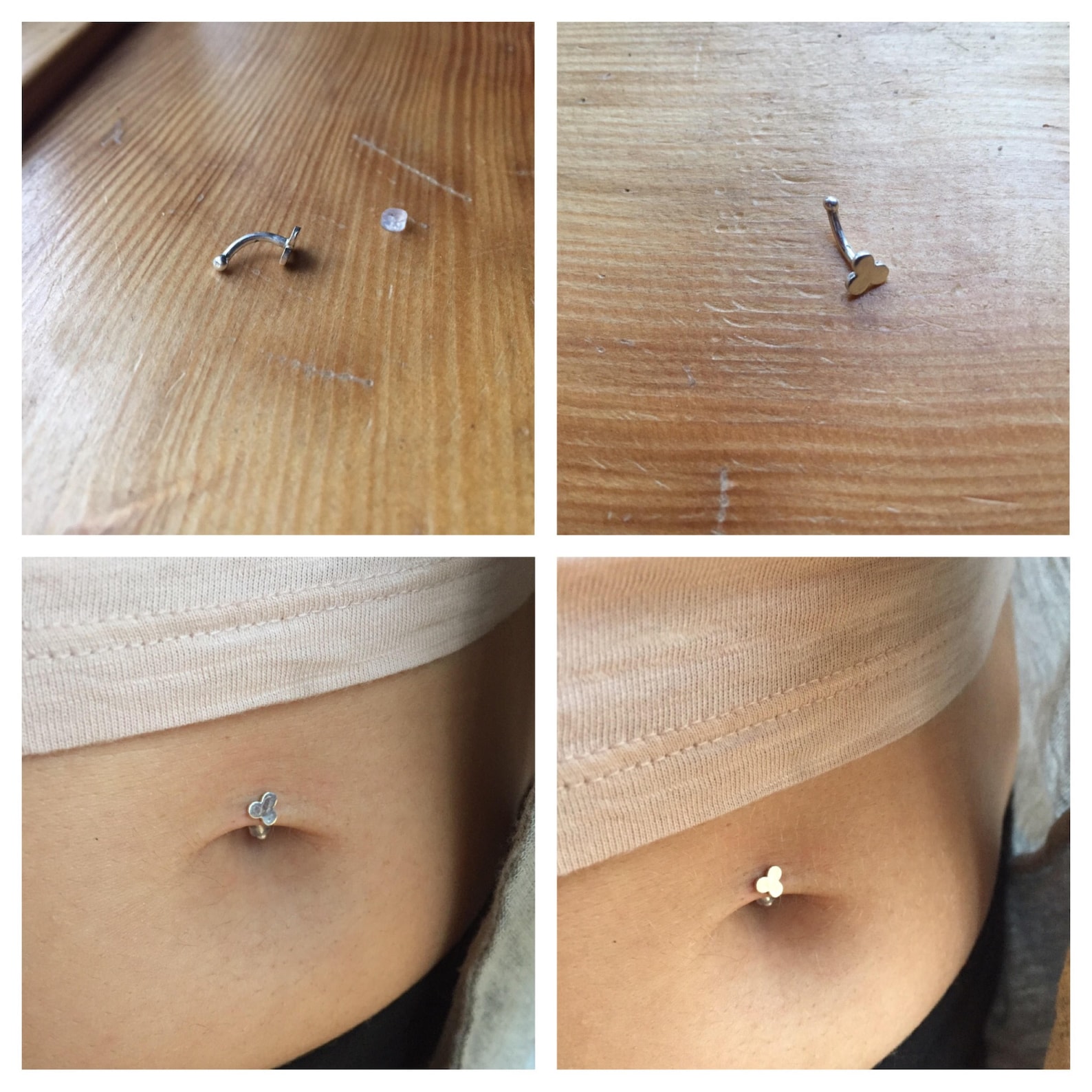 Clover Ball-ping and Plug Belly Button Barbell | Minimal Belly Dance ...