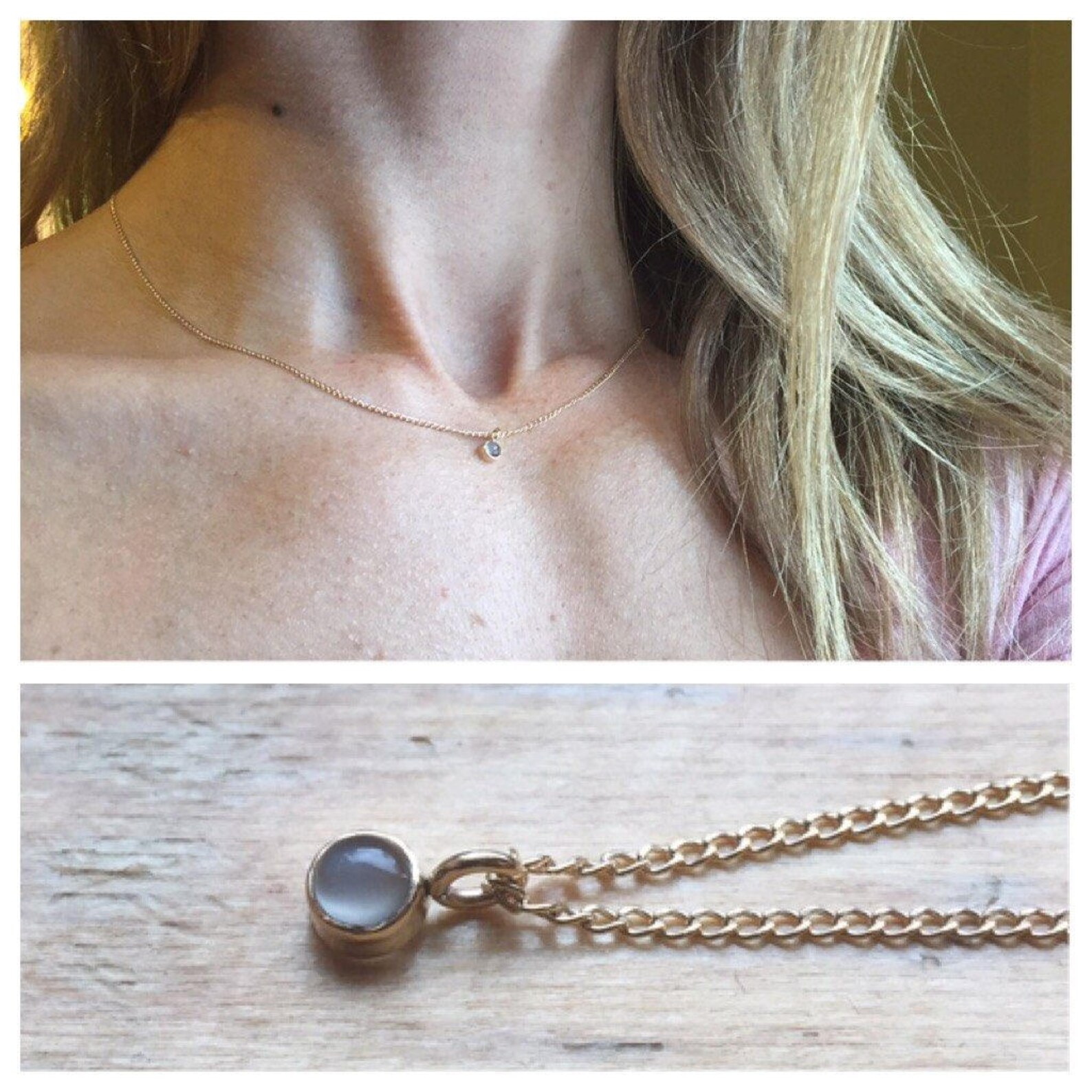 Kiki Necklace | Stones Fine Silver Curb Chains 14k Solid Gold Fill 4 Mm ...