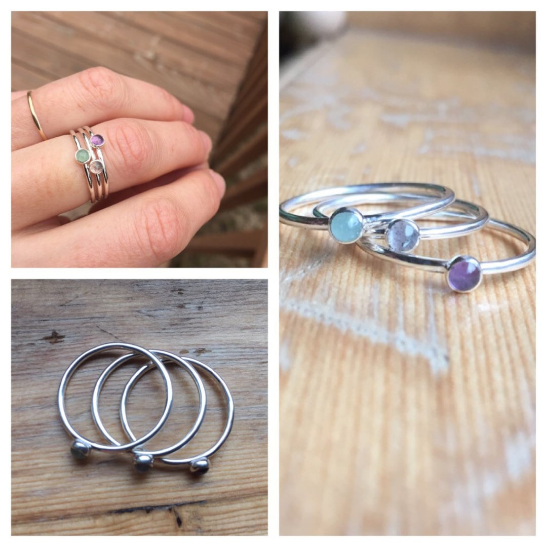 Stackable Cabochon Ring | Minimal Simple Small Contemporary Dainty ...