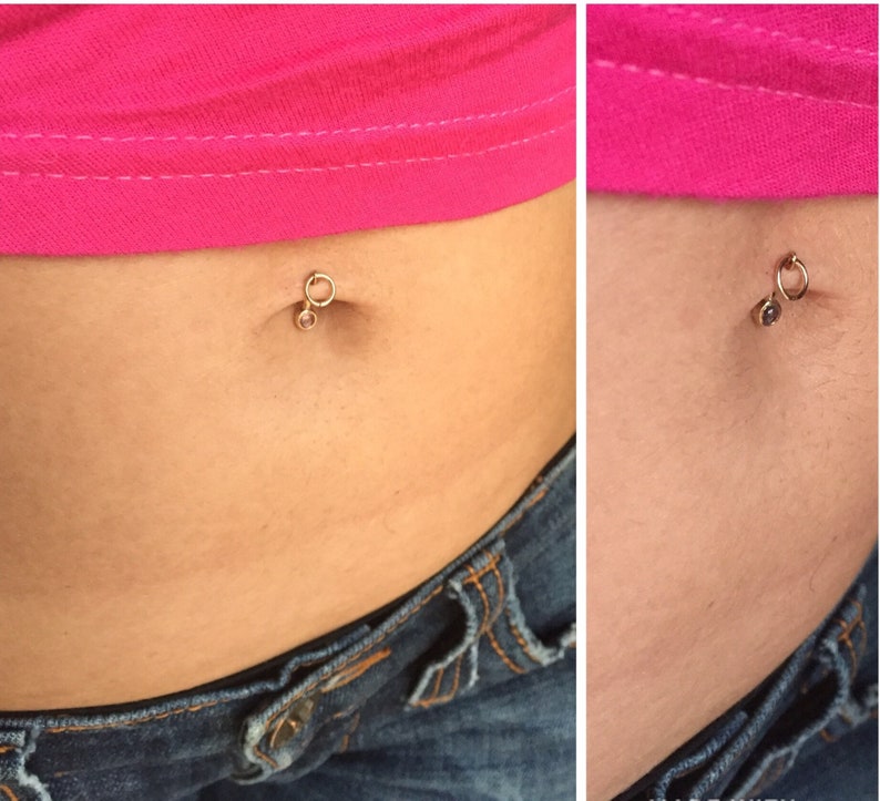 Twiggy Belly Button Barbell 14k Solid Gold Body Dance - Etsy