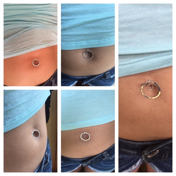 Mirage Belly Button Barbell Body Jewelry Simple Minimal Small Modern Round Rings Fine Sterling Silver 14k Solid Gold Fill Piercings Loops Etsy