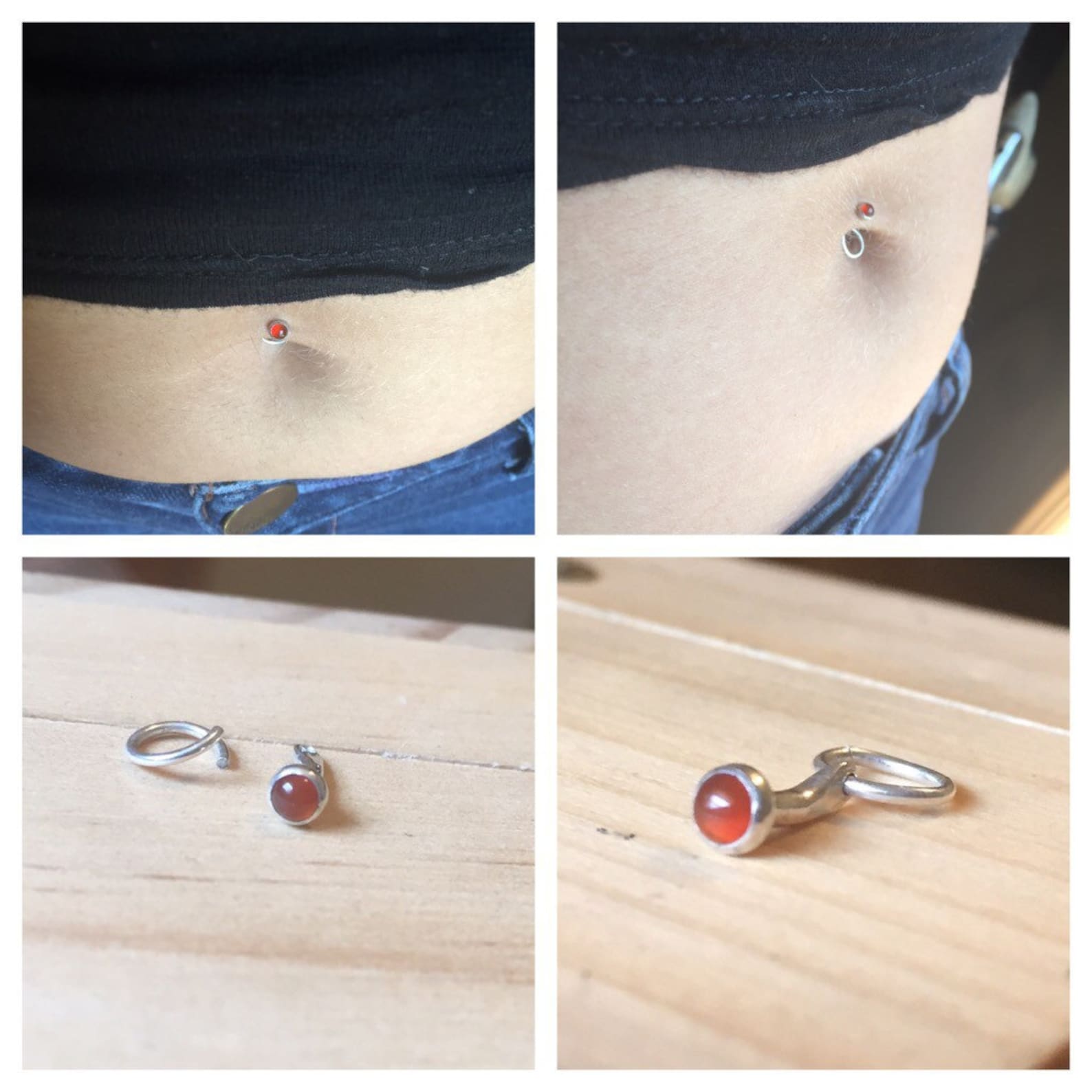 Dot Belly Button Barbell piercings body jewelry simple | Etsy