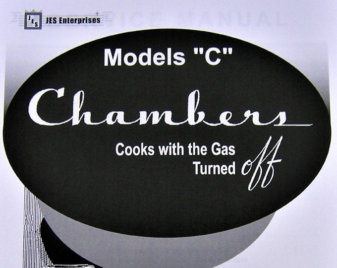 Chambers Model "c" Gas Stove Factory Service Manual - Hard Copy Only - Etsy