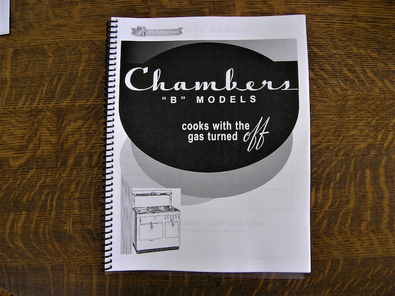 Chambers Model "b" Gas Stove Factory Service Manual - Etsy