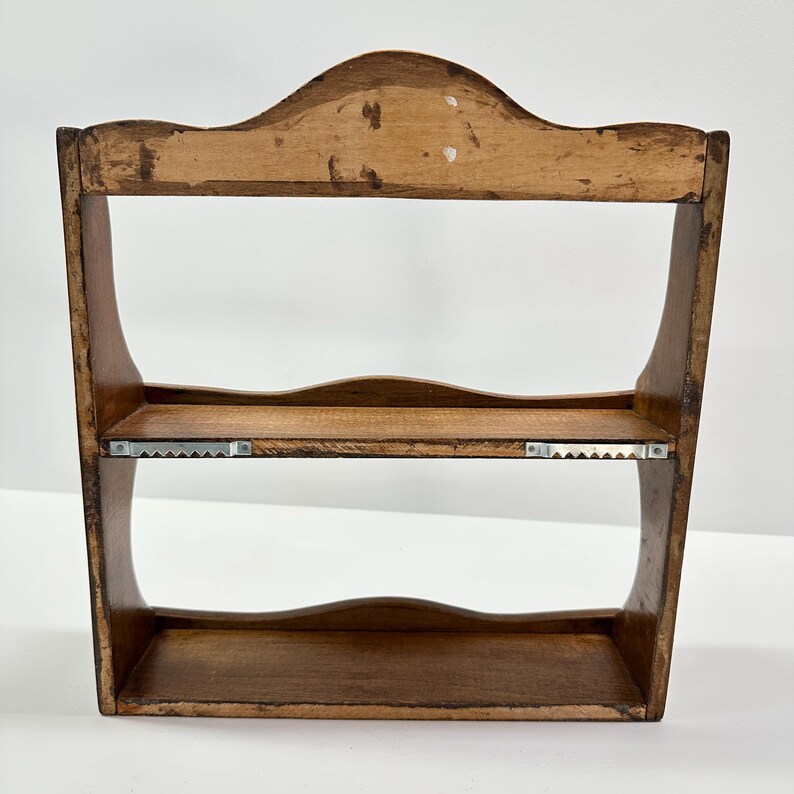 Vintage Wooden Spice Rack, Wall Mount or Countertop, Spice Display ...
