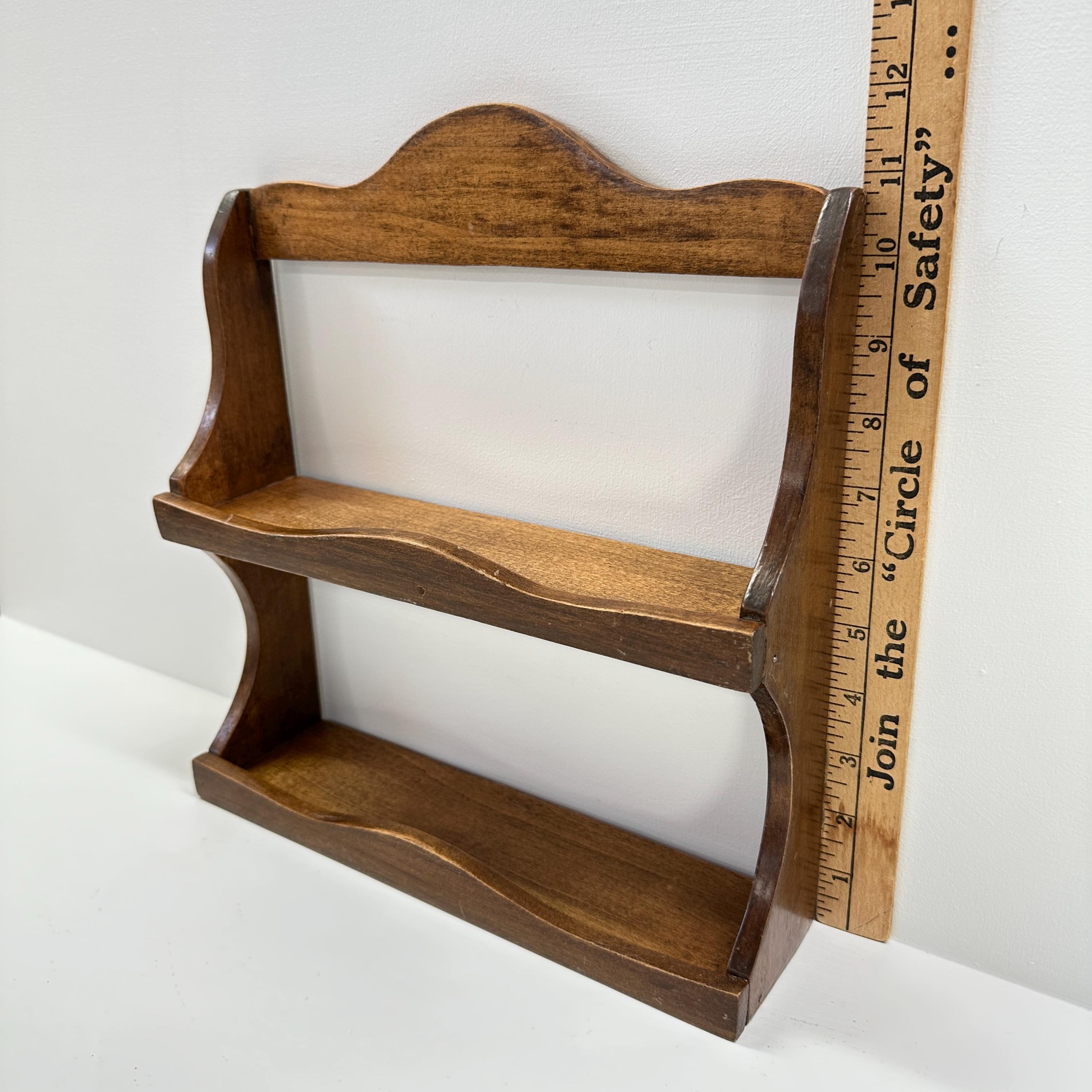 Vintage Wooden Spice Rack, Wall Mount or Countertop, Spice Display ...