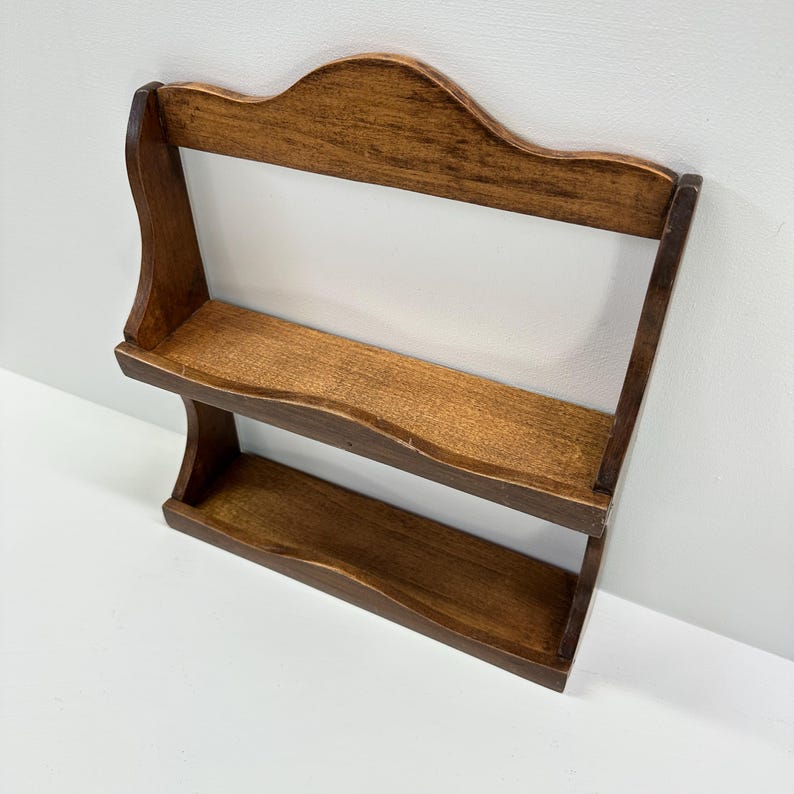 Vintage Wooden Spice Rack, Wall Mount or Countertop, Spice Display ...