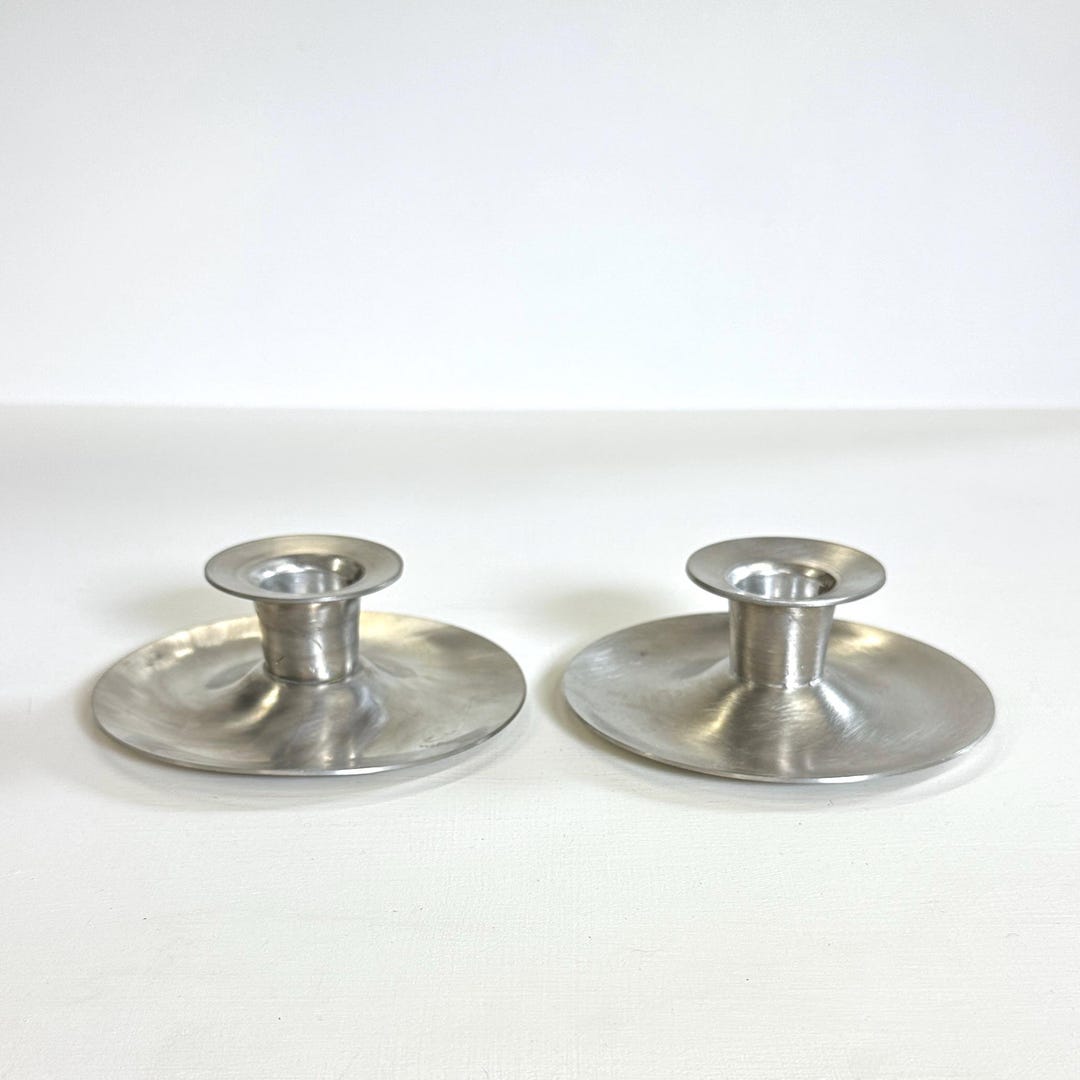 Vintage Pewter Candlestick Pair by Cape Cod Crafters in Mid Mod ...