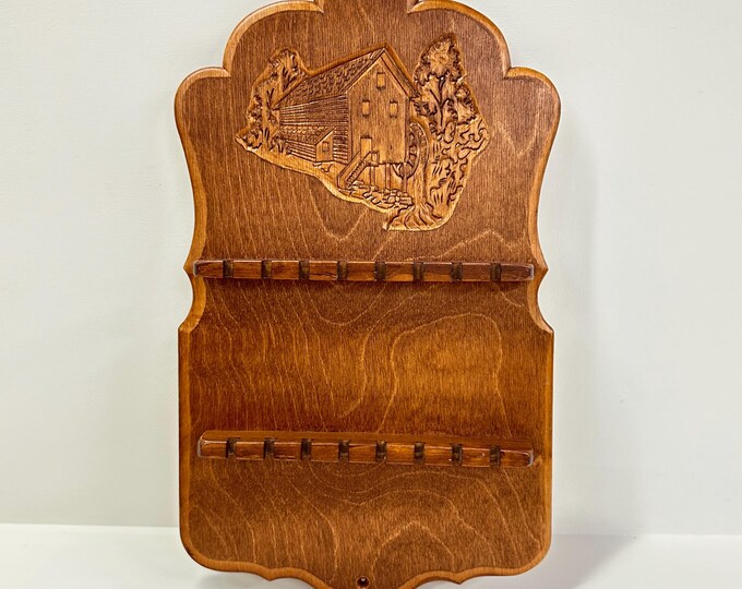 Vintage Wooden Collectible Spoon Rack Display, Hanging Souvenir ...