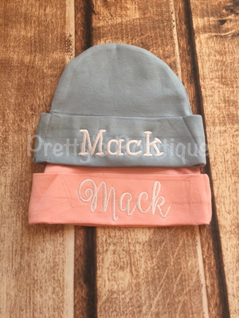 Newborn Hat Personalized With Name Girl 18 Colors Available | Etsy