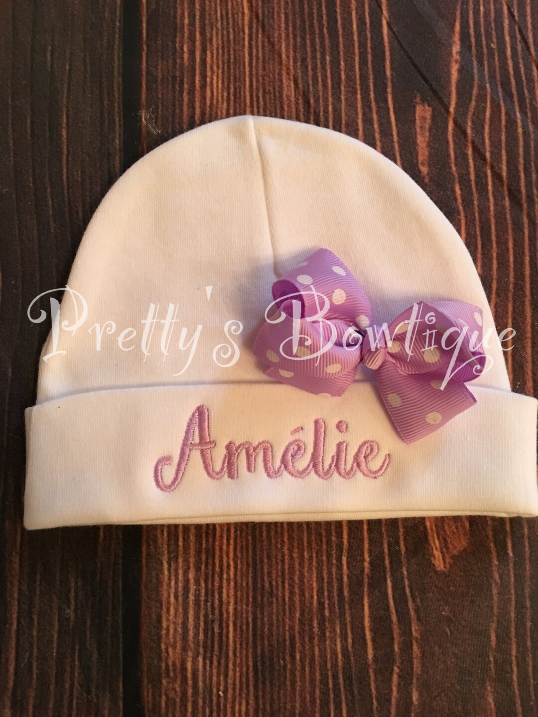 Newborn Hat Personalized With Name Girl 18 Colors Available - Etsy