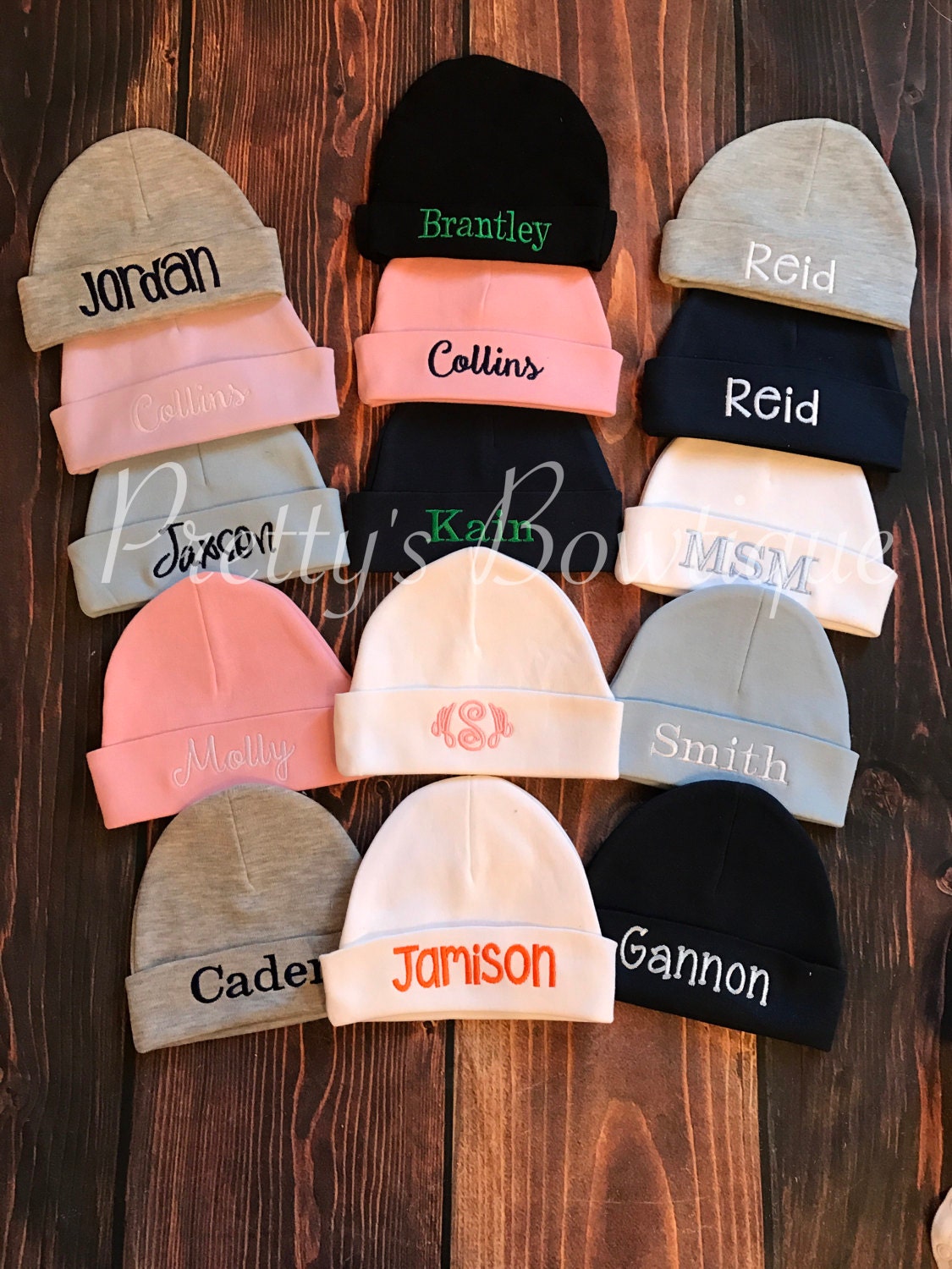 Newborn Hat Personalized with Name for Boy or Girl 18 Colors | Etsy