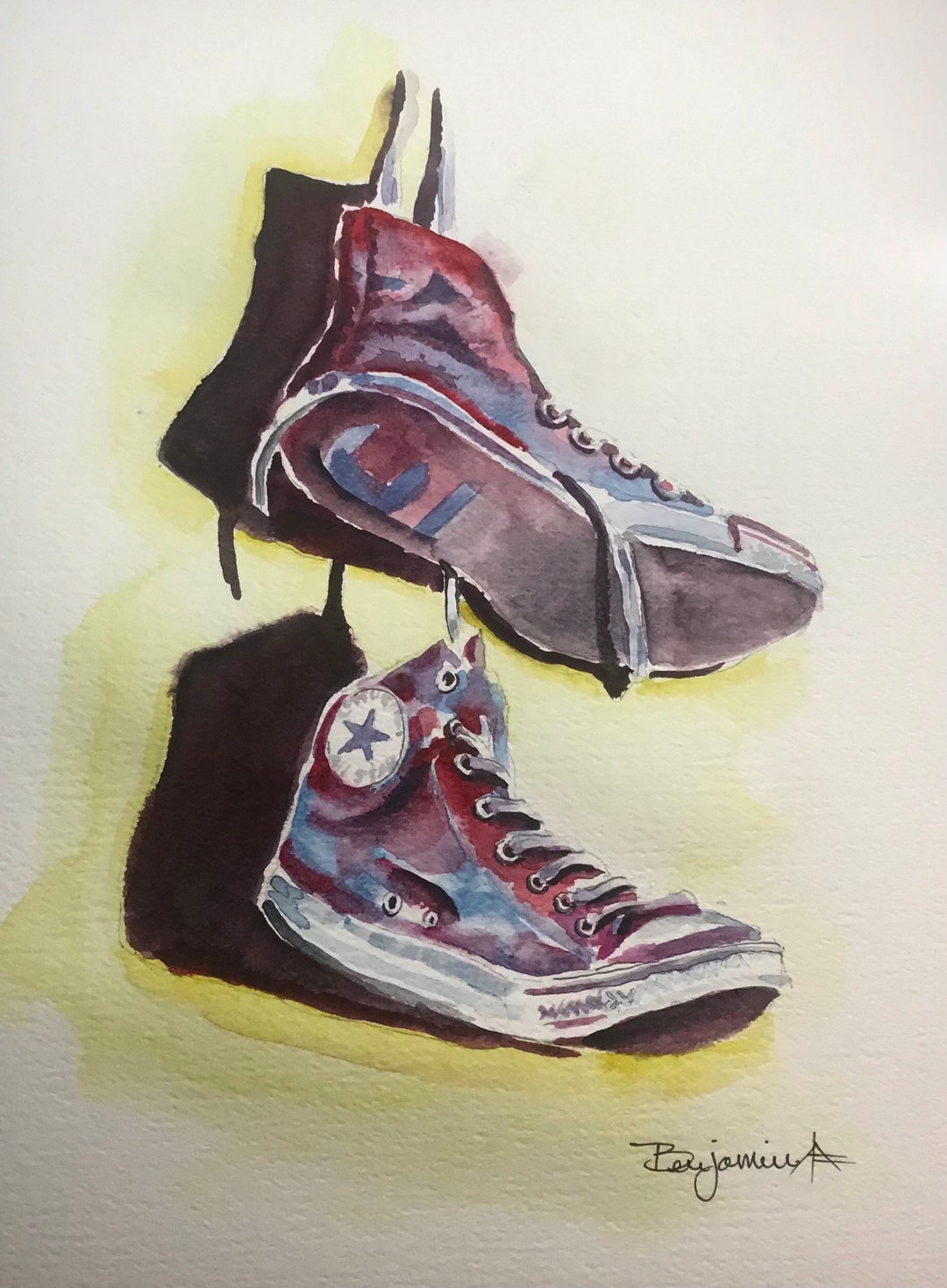 ORIGINAL Converse All Star WATERCOLOR Painting by Benjaminart9 ...