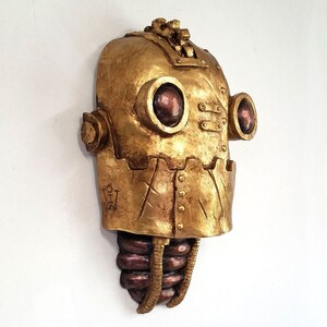 Steambot Sculpture - Tarnished Gold Robot, Steampunk Artwork, Steampunk ...