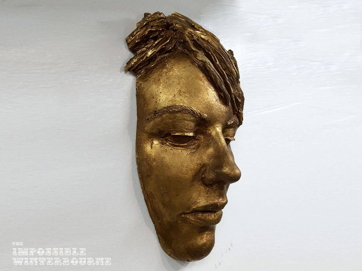 Antique Gold Female Face Sculpture: Hydrostone Wall Art - Etsy