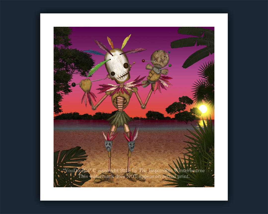 Voodoo Robot Limited Edition Art Print With Tropical Voodoobot ...